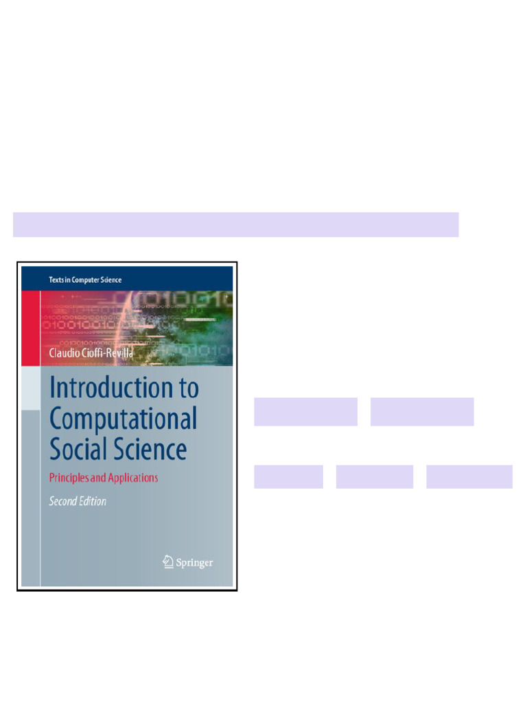 Introduction To Computational Social Science Principles And Applications 2nd Edition Claudio ...