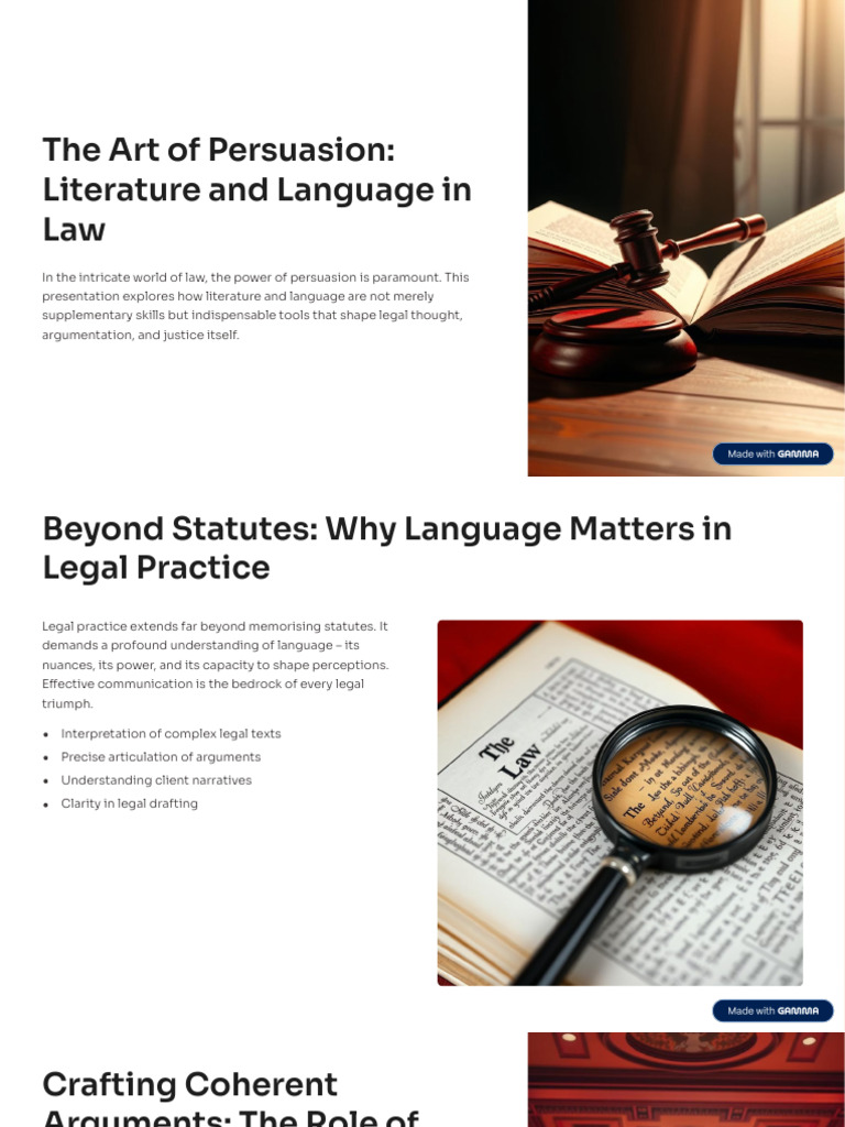Persuasion in Law: Language & Literature | PDF | Rhetoric | Narrative