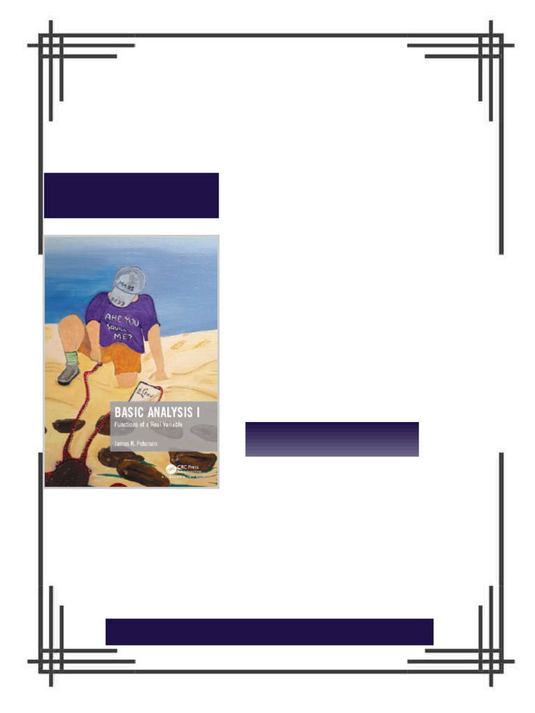 Basic analysis I: functions of a real variable First Edition Peterson ...