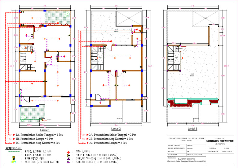 140125-r8 Denah Titik Listrik Elektrikal Npe No 6 | PDF