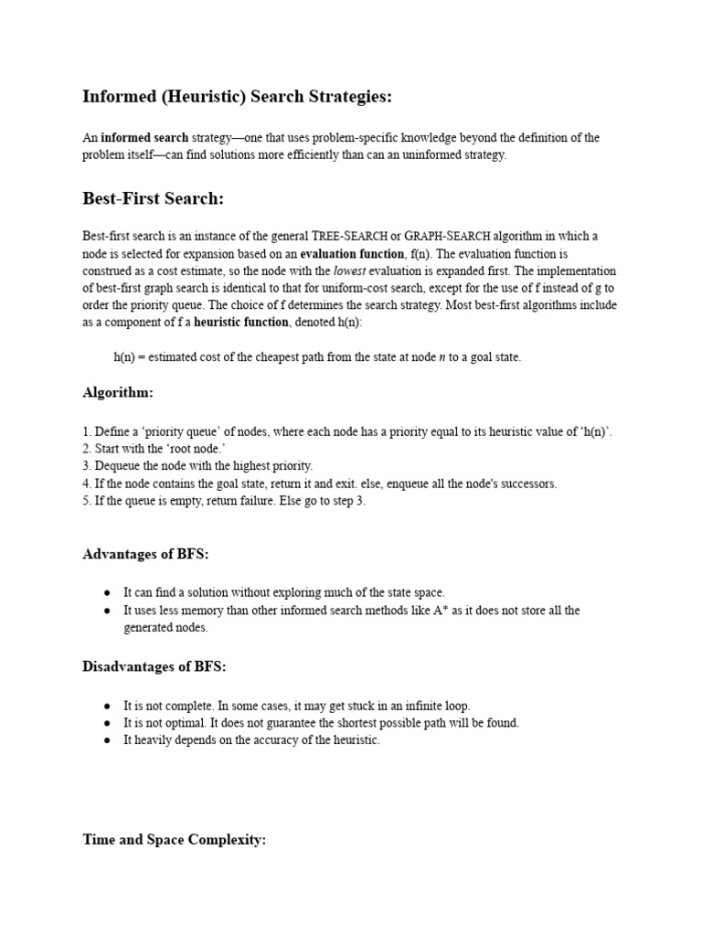 Informed Search Strategies Explained | PDF | Computer Programming ...