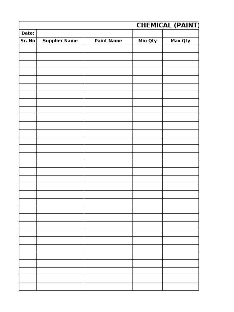 Paint Daily Stock Format | PDF