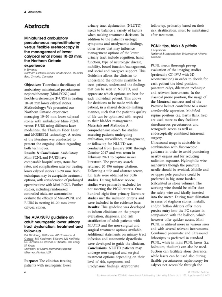 BJU International - 2023 - - Abstracts | PDF | Clinical Medicine ...