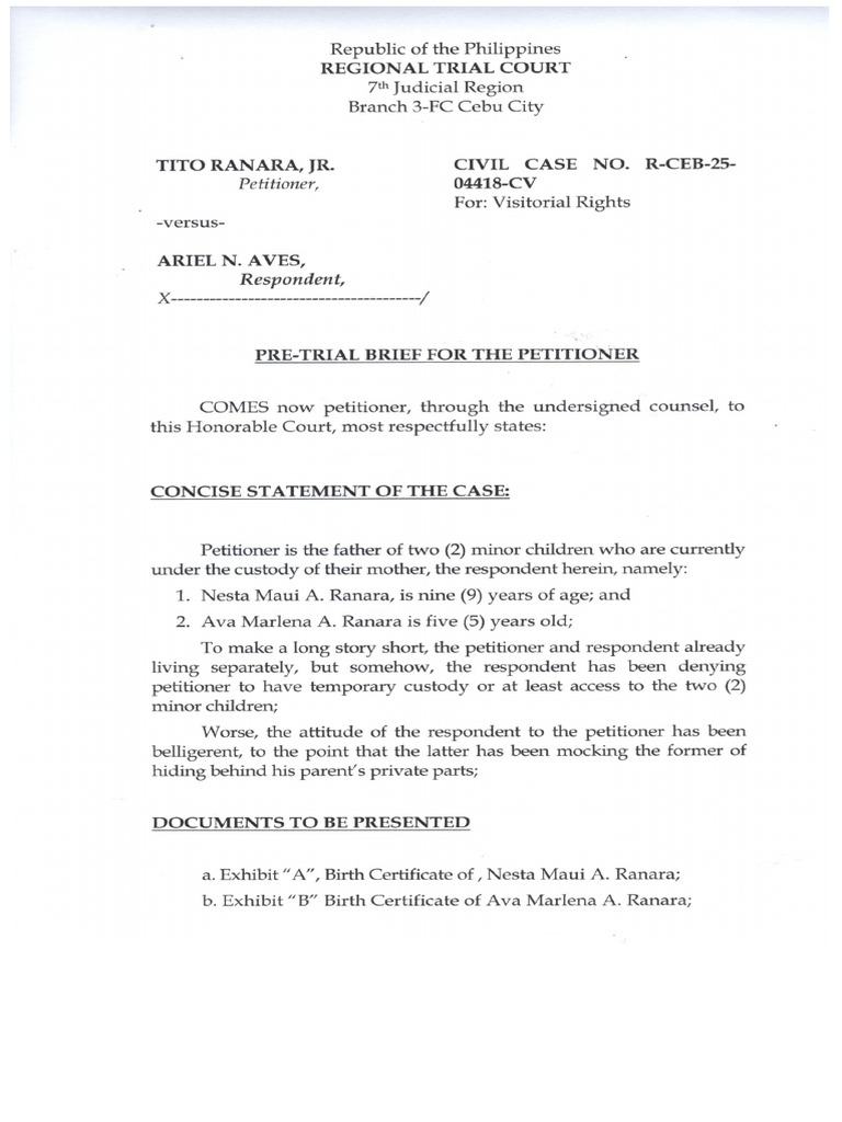 Pre-trial Brief Ranara | PDF