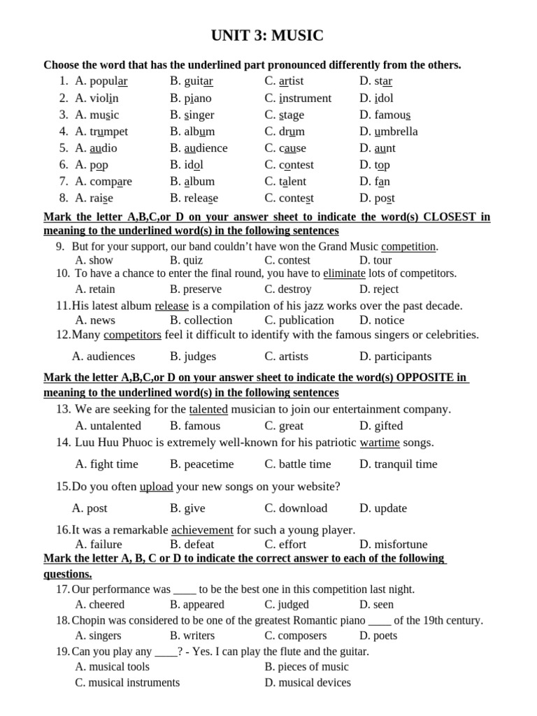 unit 3 4 5 | PDF | Wolfgang Amadeus Mozart | Biodiesel