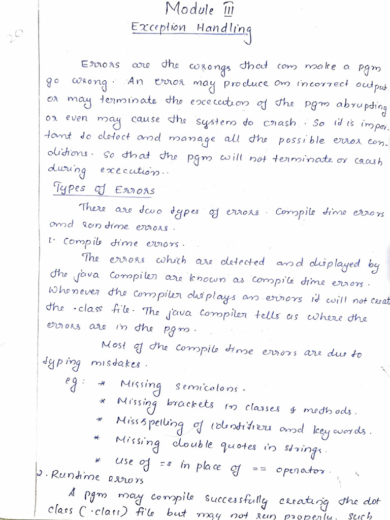 Exception Handling-Thread Notes | PDF