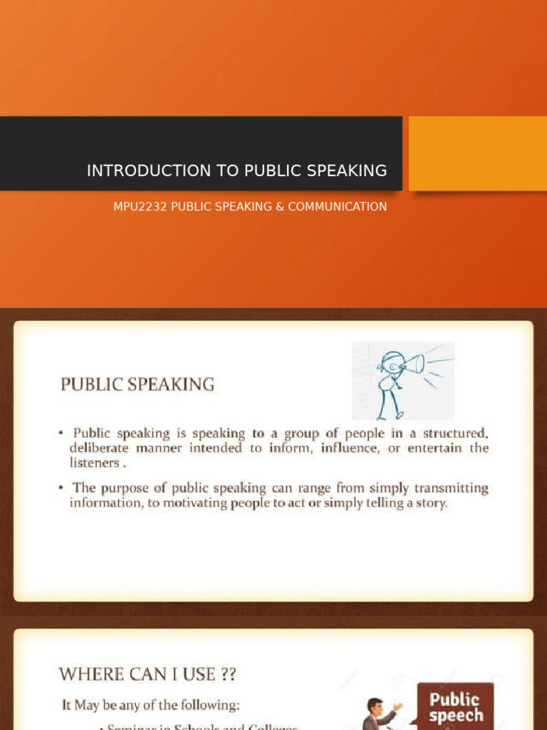 Introduction To Public Speaking | PDF