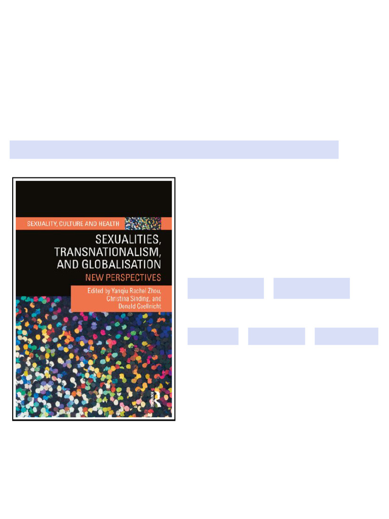 Sexualities Transnationalism And Globalisation New Perspectives Yanqiu ...