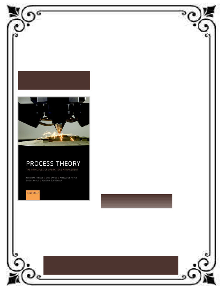 Process Theory The Principles of Operations Management 1st Edition ...