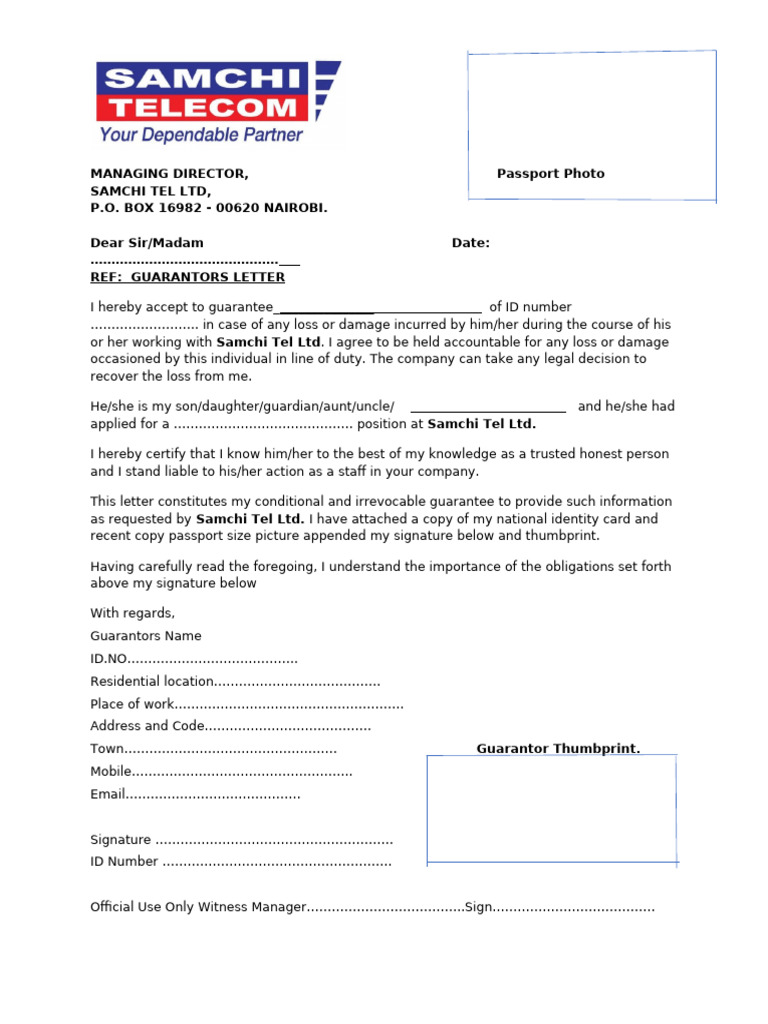 SAMCHI New Guarantors Form | PDF