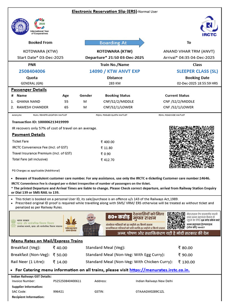 KOT-DEL Ticket | PDF | Identity Document | Payments