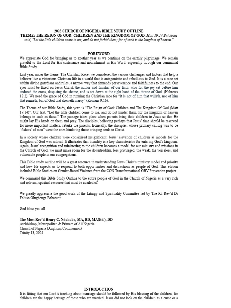 Open 2025 CON Bible Study Outline Final Draft | PDF | Baptism | Jesus