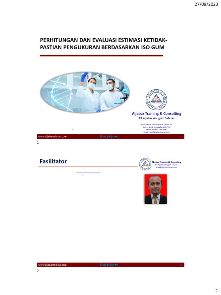 Estimasi Ketidakpastian ISO GUM | PDF