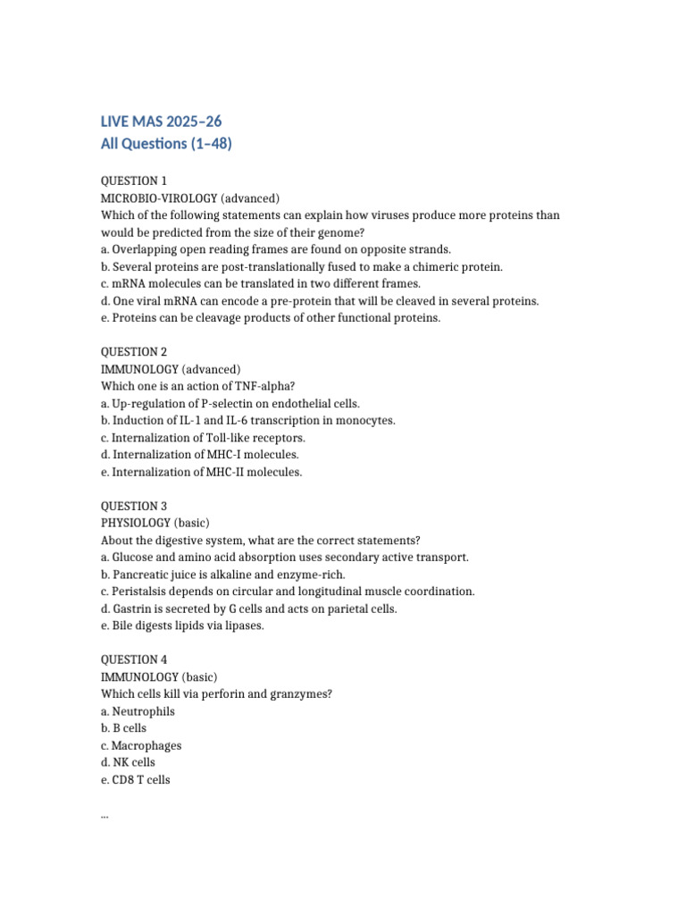 Advanced Microbiology and Immunology Quiz | PDF