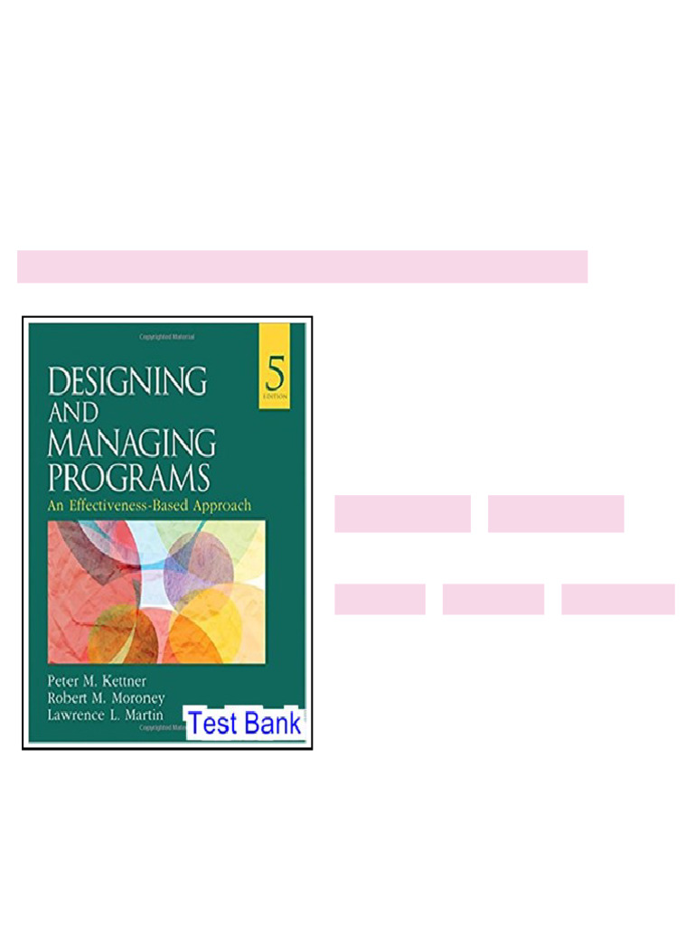 Designing and Managing Programs An Effectiveness Based Approach 5th ...