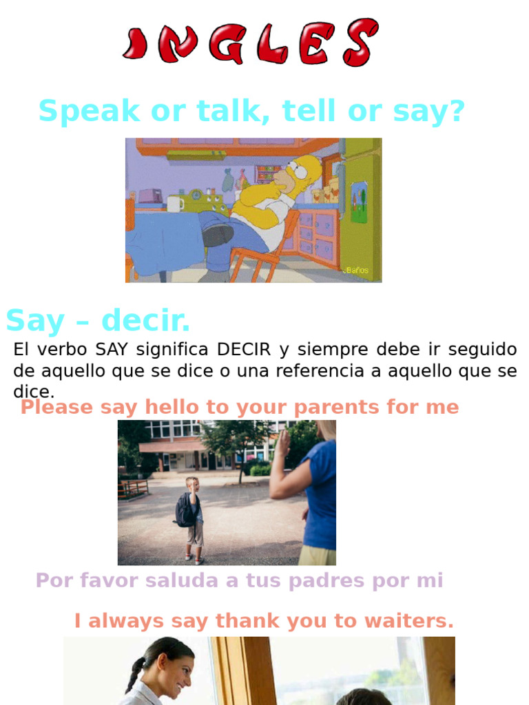 Say, talk, speak, tell | PDF