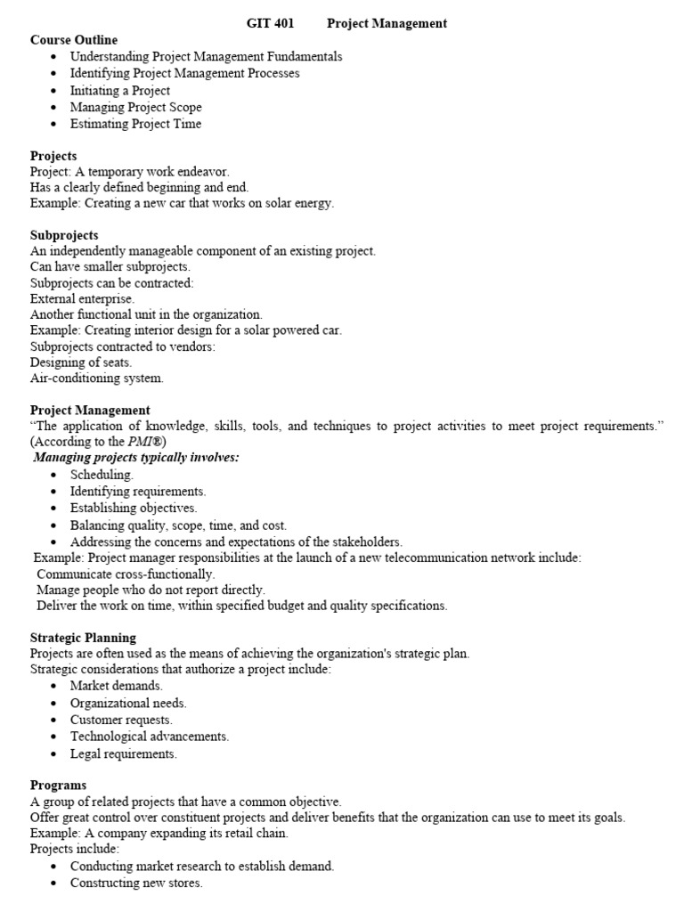 Project Management Fundamentals Overview | PDF | Project Management ...