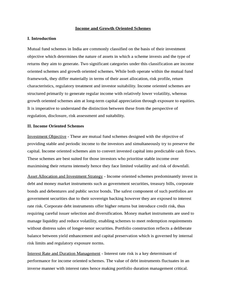 Income vs Growth Mutual Fund Schemes | PDF | Investing | Securities ...