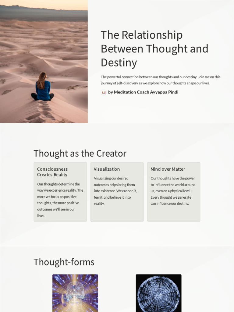 Thoughts Shape Your Destiny: A Guide | PDF | Thought | Mind