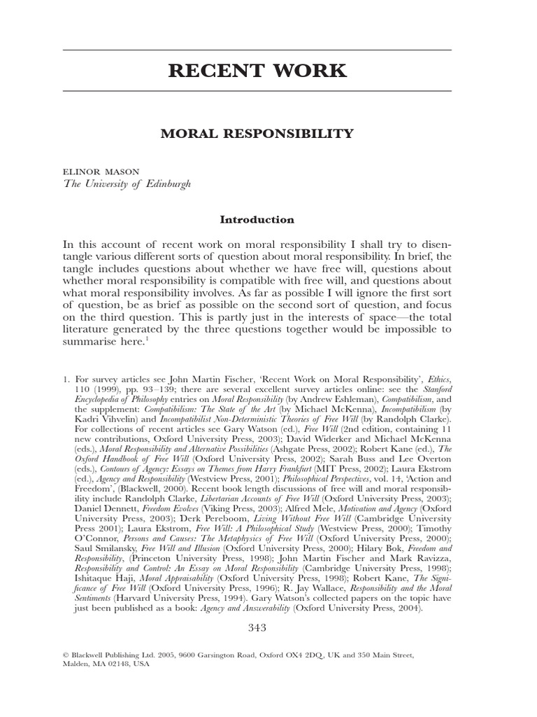 Moral Responsibility | PDF | Free Will | Huckleberry Finn