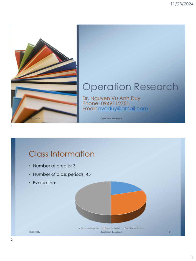 Operation Research | PDF | Loss Function | Mathematical Optimization