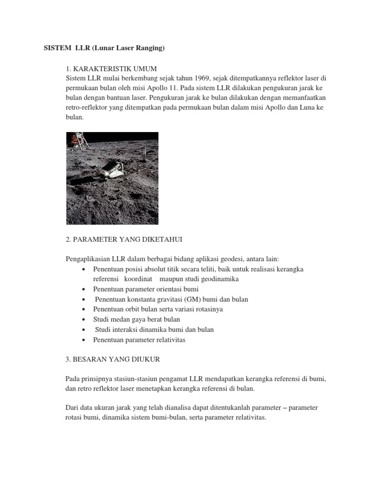 LLR (Lunar Laser Ranging) | PDF