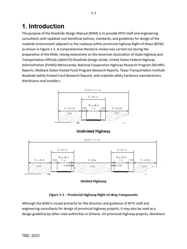 RDM Chapter 1 Draft 2023 Clean | PDF | Traffic Collision | Road