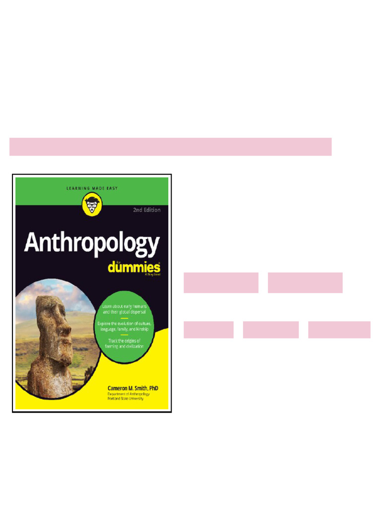 Anthropology For Dummies 2nd Edition Smith Cameron M ebook downloadable ...