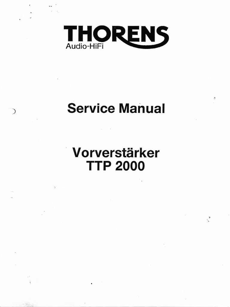 Thorens Ttp 2000 Preamp Sm | PDF