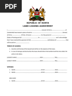 Kenya Land Lease Agreement Form | PDF