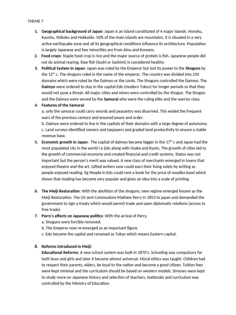 Theme 7 Path to Modernisation | PDF | Communism | Japan