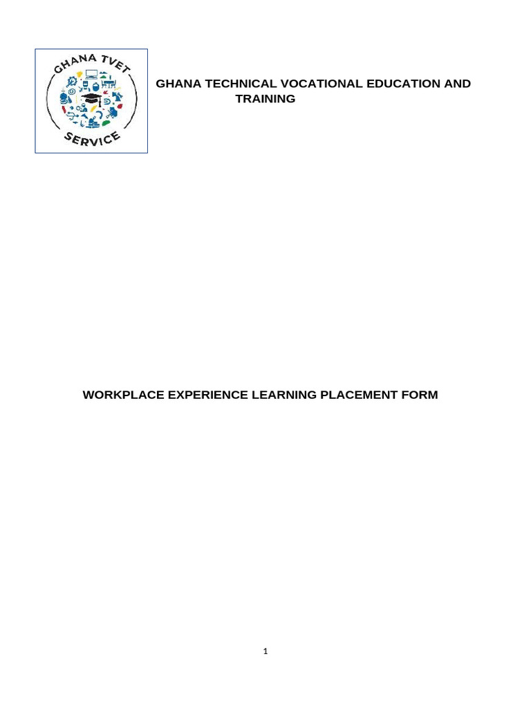 Ghana TVET Workplace Experience Form | PDF | Occupational Safety And ...