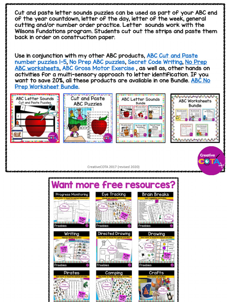 FreeStraightLineCuttingPracticeWithScissorsLiteracyMathNumberPuzzles-1 ...