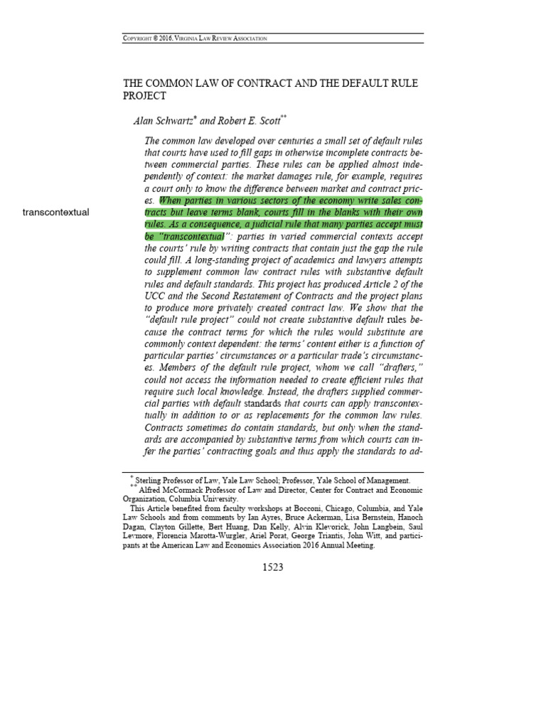 Schwartz&Scott Online | PDF | Common Law | Damages