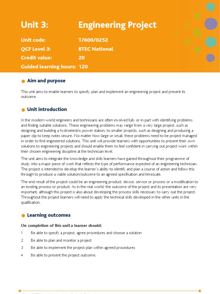 Unit 3 Engineering Project | PDF | Educational Technology | Engineering