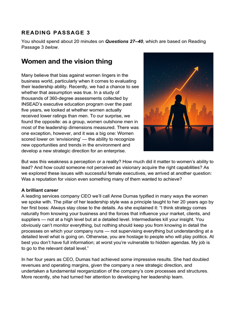 P3 - Women and the Vision Thing | PDF | Leadership | Attitude (Psychology)