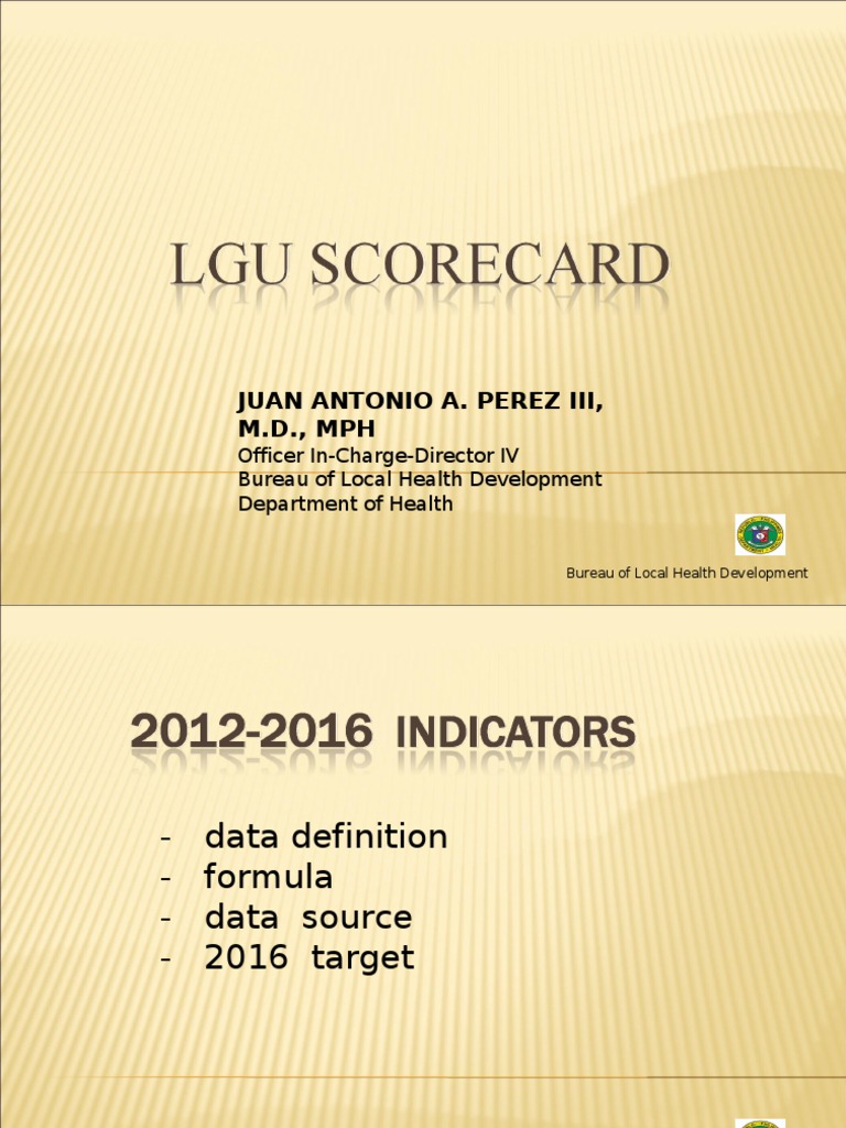 Final LGU Scorecard Indicators 2012-2016 As of April 19 | PDF ...