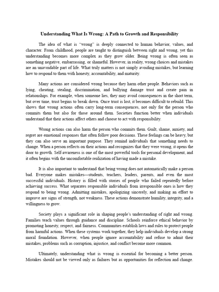 Understanding What Is Wrong | PDF | Shame | Psychological Concepts