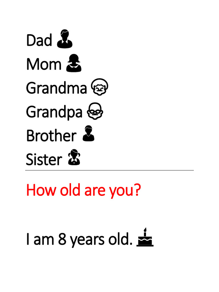 Family, Age, Numbers, and Shapes Guide | PDF
