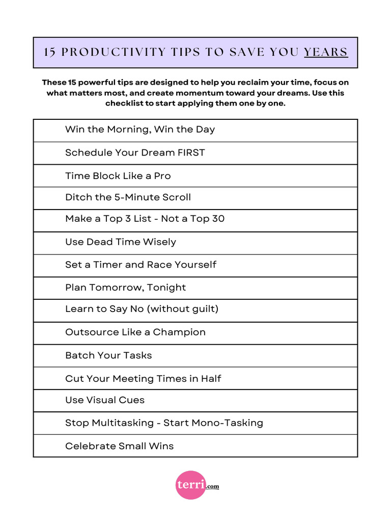 15 Essential Productivity Tips | PDF