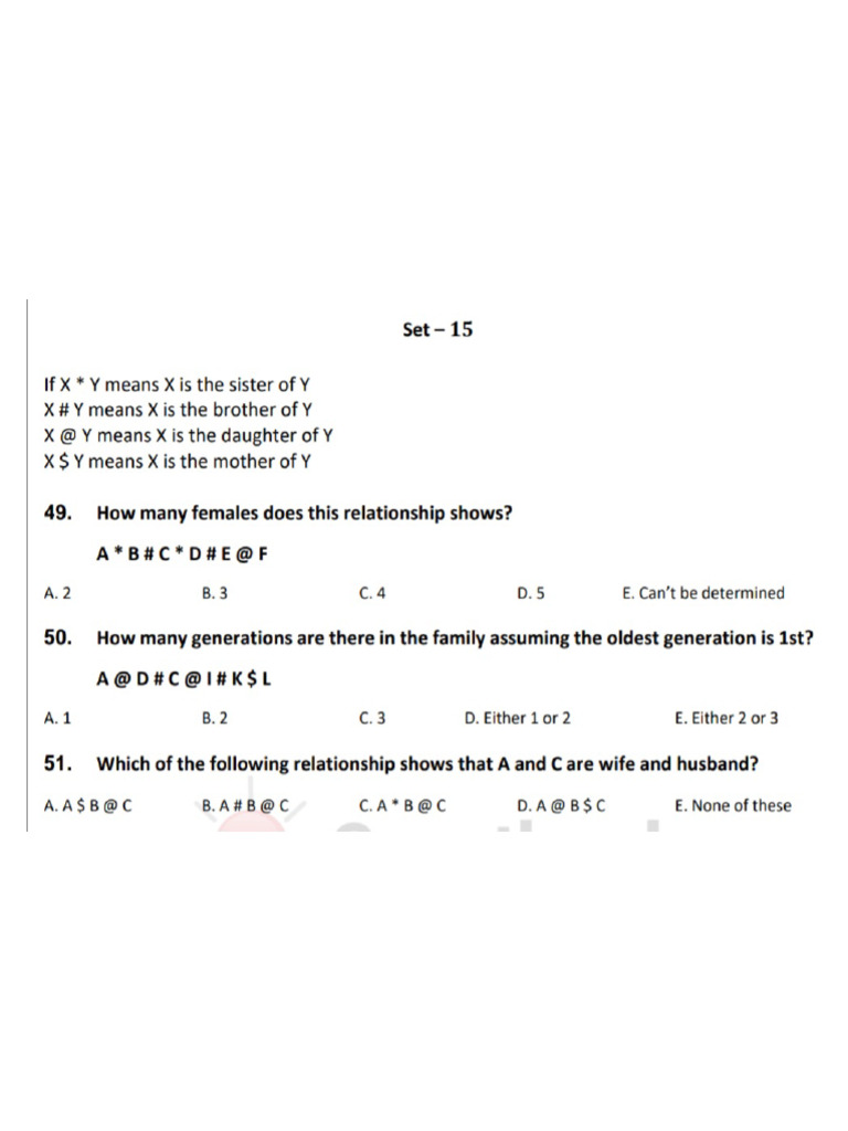 Blood Relation Practice Set | PDF