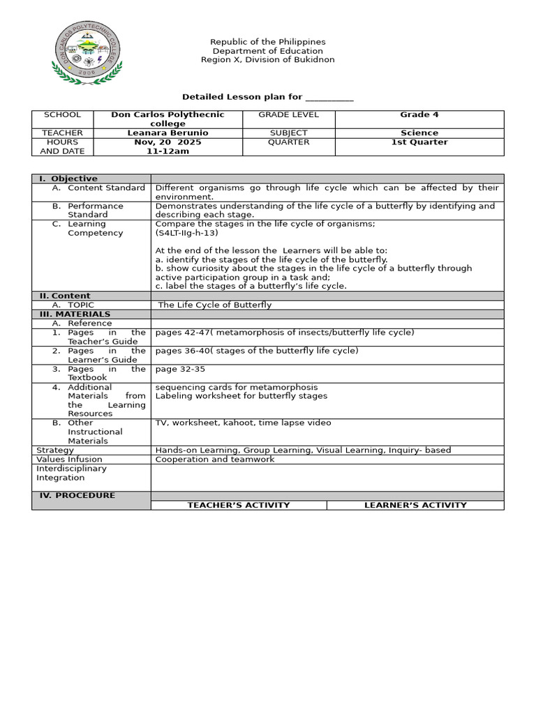 Copy Dlp Format Deped 4 | PDF | Butterfly | Pupa