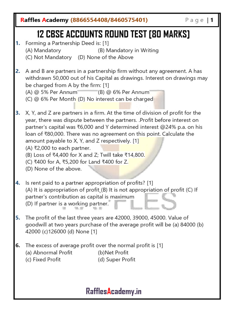 Round Test Accounts Ch 1-4 | PDF | Goodwill (Accounting) | Interest