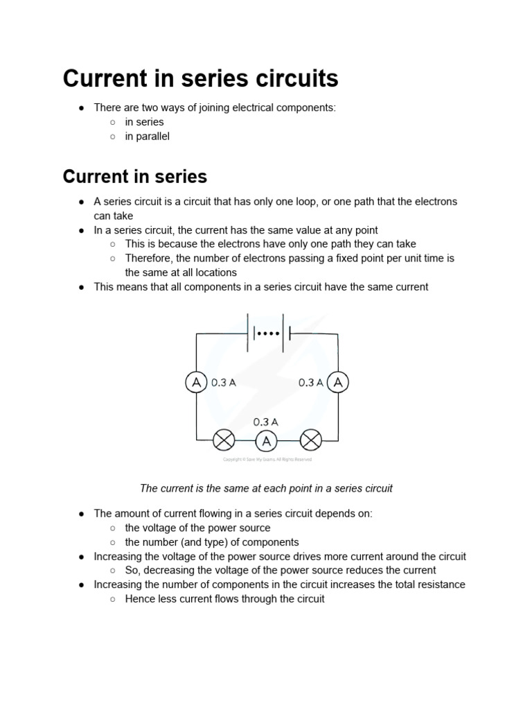 Understanding Current in Series Circuits | PDF | Series And Parallel ...