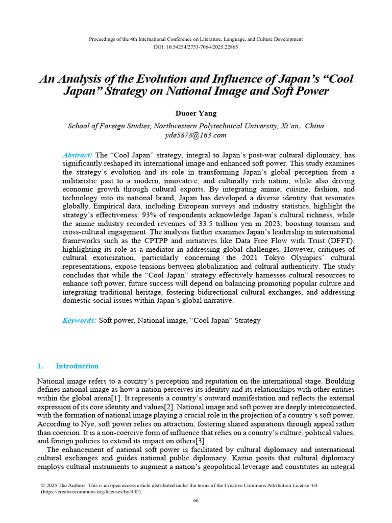 An Analysis of the Evolution and Influence of Japan’s “Cool Japan ...