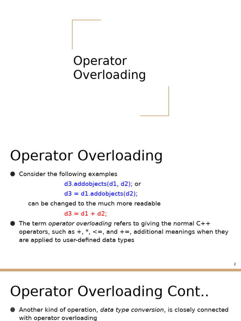 Lecture 04 - Operator Overloading | PDF | Models Of Computation | Computer Programming