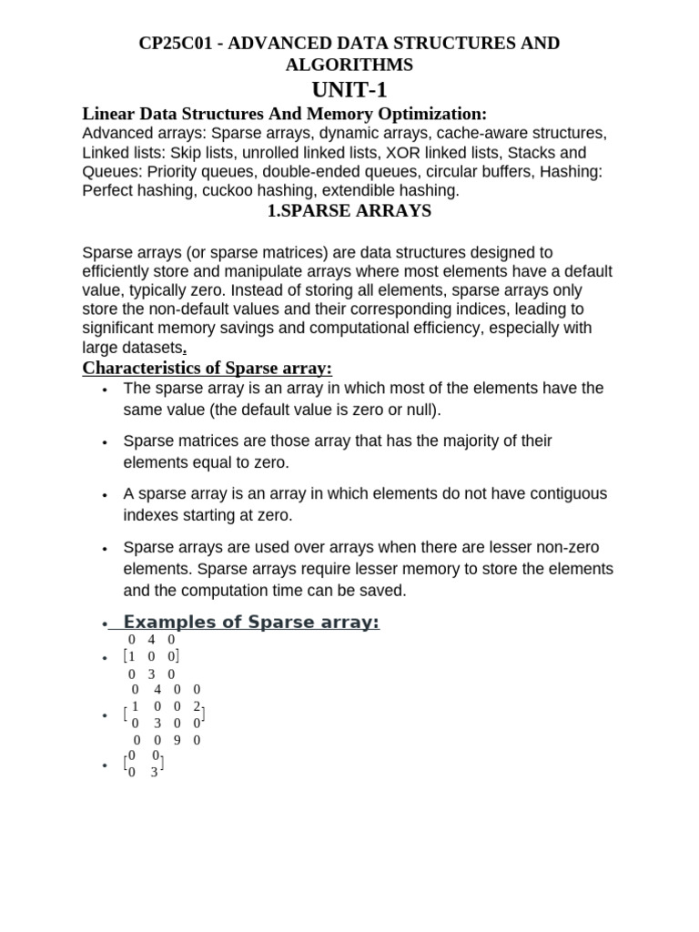 CP25C01 - ADVANCED DATA STRUCTURES AND ALGORITHMS (1) | PDF | Cpu Cache ...