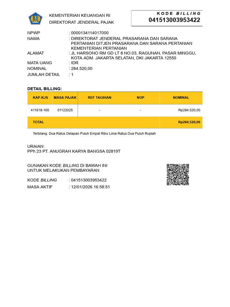 Billing Code 1767002684 | PDF