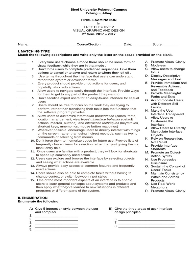 TOS FINALS EXAM Visual Graphic Ans Sheet | PDF | Graphical User ...