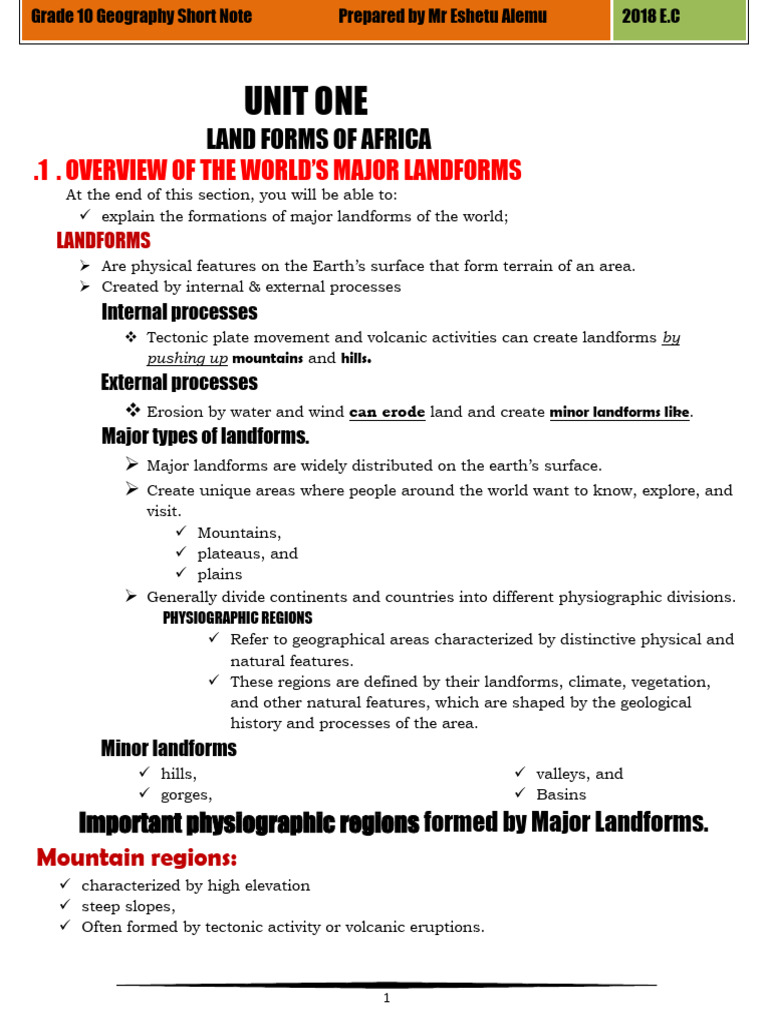geo note for grade ten | PDF | Savanna | Temperate Climate